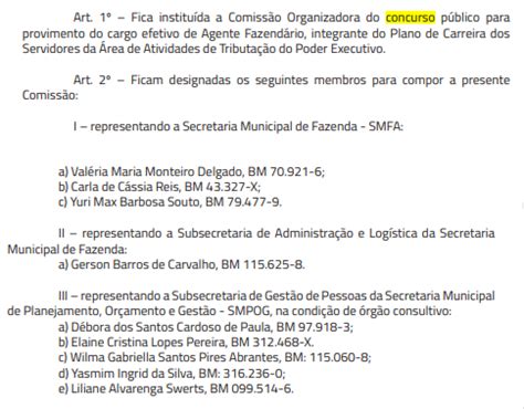 Concurso ISS BH comissão formada vagas para Agente Fazendário Direção Concursos