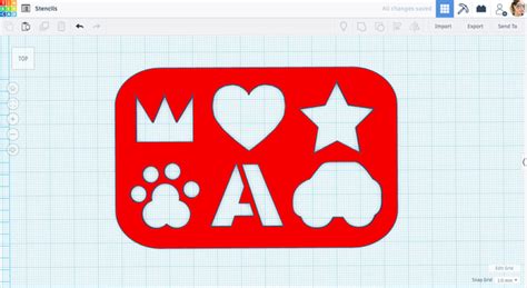 Easy 3d Print Stencil Tinkercad