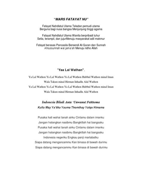 Lirik Mars Fatayat Pdf