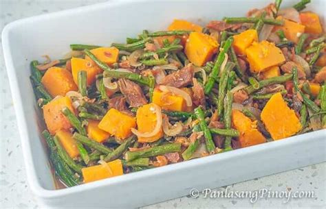 Ginisang Sitaw Kalabasa At Malunggay With Shrimp Sauteed