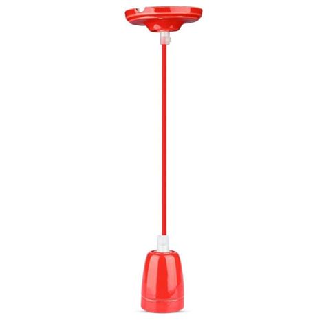 Portalàmparas de porcelana E27 60 W máximo Color rojo y cable de