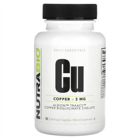 NutraBio Copper 3 Mg 90 Veggie Capsules 90 Count Kroger