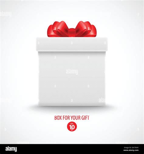 T White Box With A Red Bow Stock Vector Image And Art Alamy