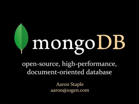 Mongodb At The Silicon Valley Iphone And Ipad Developers Meetup Ppt