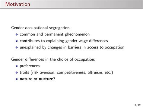 Gender Occupational Segregation Ppt