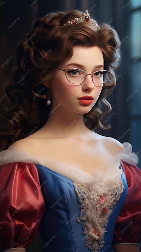 Premium Ai Image Beautiful Princess Wearing Glasses With Medieval