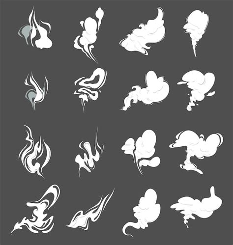 Premium Vector Vector Smoke Clouds Steam Puff Fume In Cartoon Style