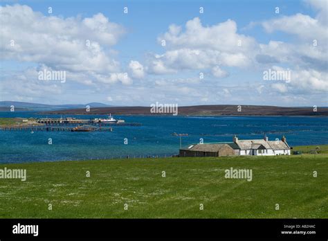 Dh Lyness HOY ORKNEY White Cottage Overlooking Ferry Piers MV Hoyhead
