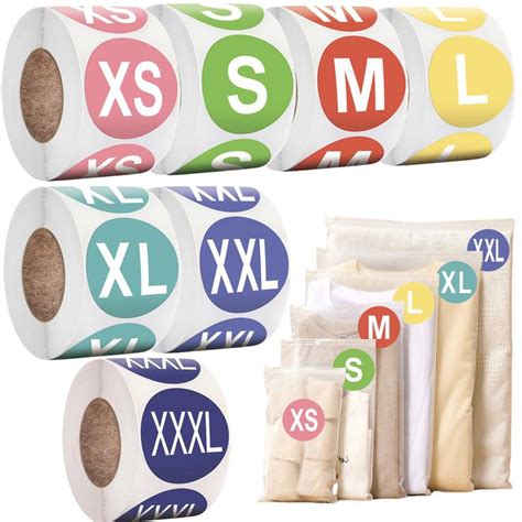 1 Inch Clothing Size Stickers Business Labels Atiger 3500 Pcs