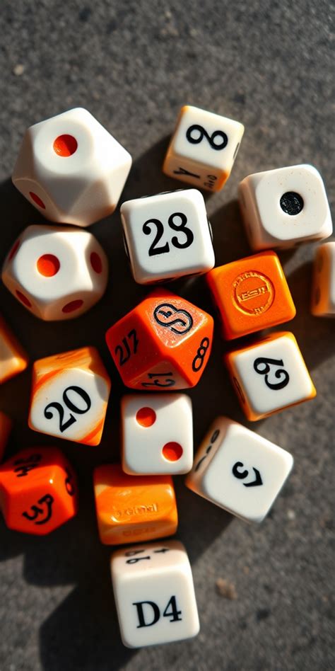 Create A High Resolution Image Of Various Dice Including A D20 D12