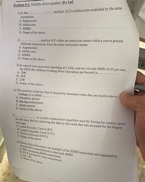 Solved Problem 1 Multiple Choice Question 8×1 ﻿pt In