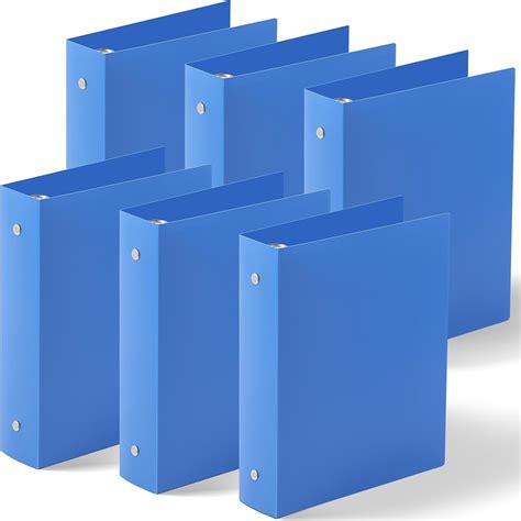 Henoyso 6 Pcs Plastic 2 Inch Mini 3 Ring Binders Fits 55