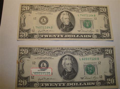 1 20 00 Series 1981 Federal Reserve Note Xf Circulated