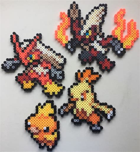 Torchic Evolution Line R Beadsprites