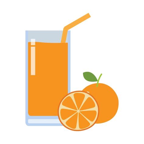 Icono De Jugo De Naranja Elemento De Estilo Plano Aislado En La