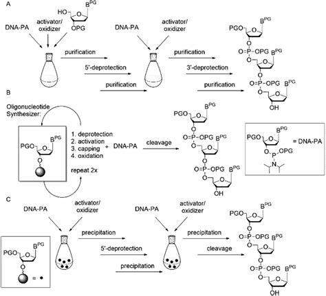 Synthesis Of Fully Protected Trinucleotide Building Blocks On A Disulphide Linked Soluble