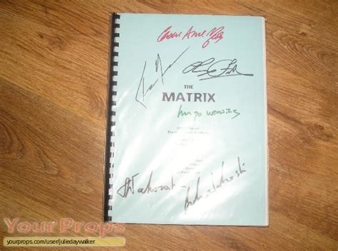 The Matrix Reloaded Revolutions Script Original Movie Prop