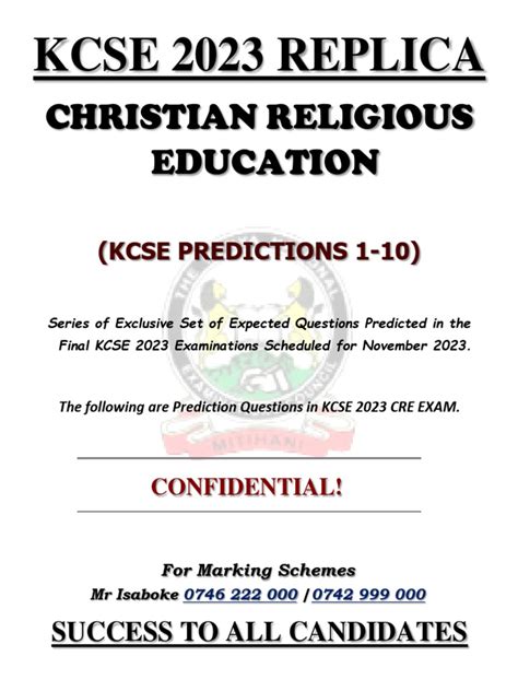Kcse 2023 Cre Replica Prediction Pdf