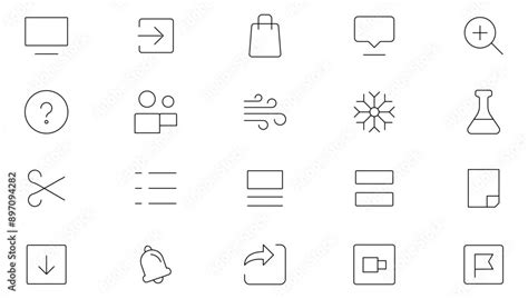 Basic Interface Ux Ui Linear Icon Set Ui Ux Interface Icons User Profile Message App