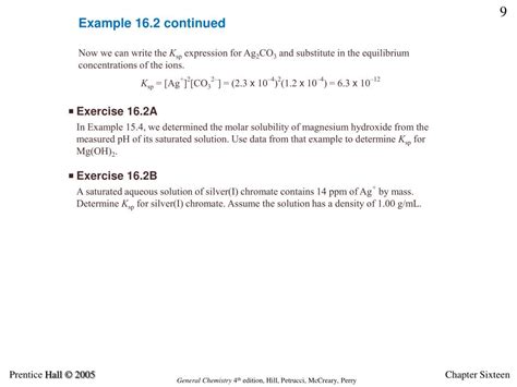 Ppt More Equilibria In Aqueous Solutions Slightly Soluble Salts And