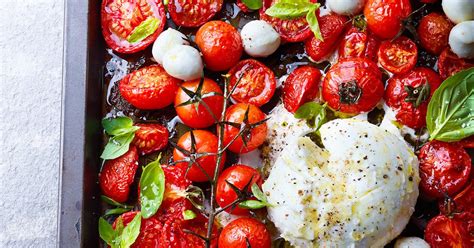 Salade de tomates rôties et burrata