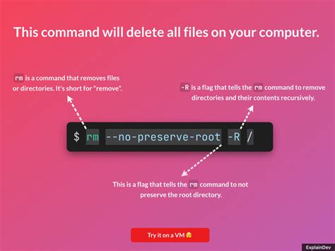 this command will delete all files on your computer r commandline