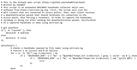 Airbash Fully Automated WPA PSK Handshake Capture Script Darknet