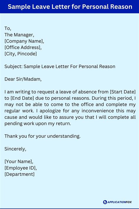 9 Samples Leave Application For Office For Personal Reason