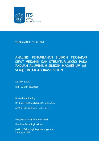 Pdf Analisis Penambahan Silikon Terhadap Sifat Mekanik Dan Struktur Mikro Pada Paduan