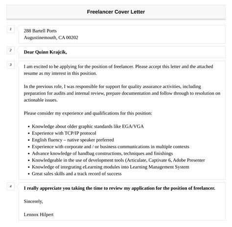 Freelancer Cover Letter Velvet Jobs