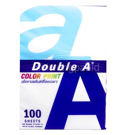 กระดาษถ่ายเอกสาร A4 90แกรม 100 แผ่น Double A Color Print ศิริวงศ์พานิช