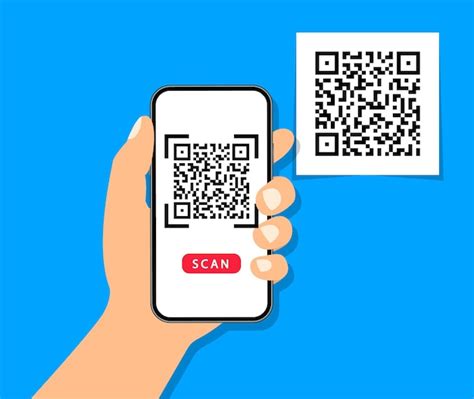 Qr 코드를 스마트폰으로 스캔하여 결제를 위한 Qr 코드 프리미엄 벡터