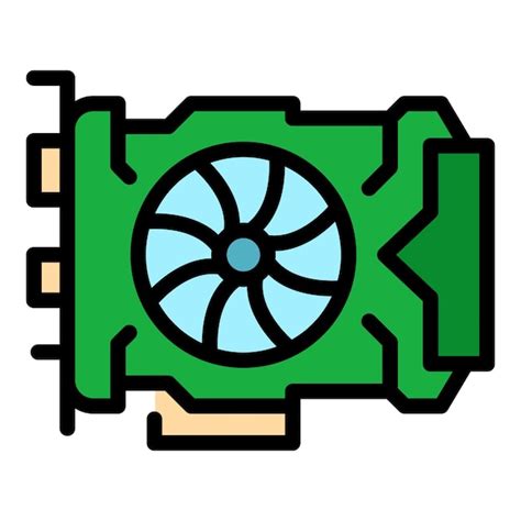 Premium Vector Pc Video Card Icon Outline Pc Video Card Vector Icon Color Flat Isolated