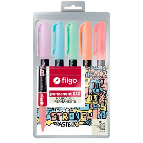 Marcador Filgo Permanente 040 Strong Pastel X5 Rayuela