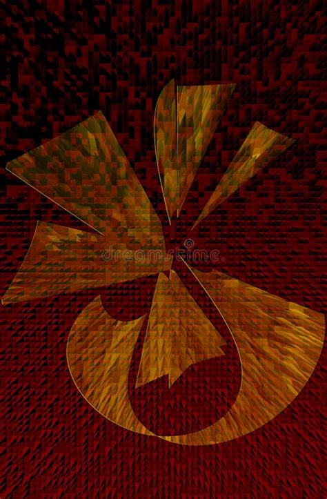 Brown Yellow Red Graphic Design Abstract Shape Block Pattern Stock