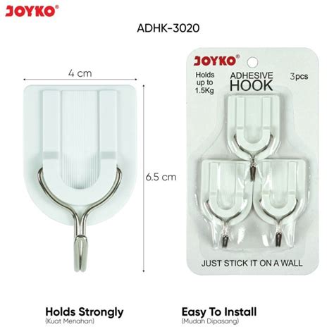 Joyko Gantungan Tempel Dinding Stainless Adhesive Hook Adhk 3020 Joyko Lazada Indonesia
