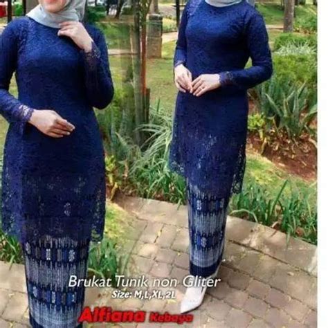 Jual ℗ Kebaya Navy Brukat Navy Kebaya Dongker Kebaya Brukat