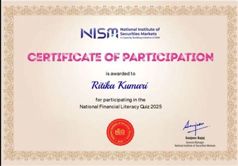 ritika kumari on linkedin financialliteracy nism learning finance