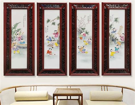民国汪野亭粉彩《春江晓渡图》瓷板 雅道瓷板画