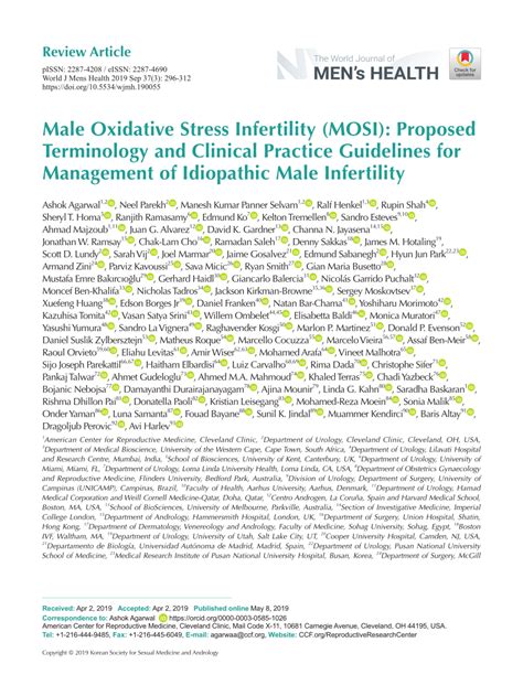 Pdf Male Oxidative Stress Infertility Mosi Proposed Terminology