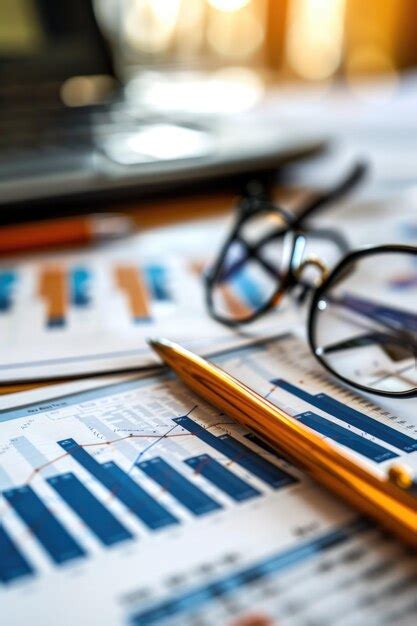 A Pair Of Glasses Sitting On A Desk Premium Ai Generated Image