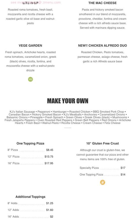 Online Menu Of Kjs Pizza Restaurant Claremont New Hampshire 03743 Zmenu