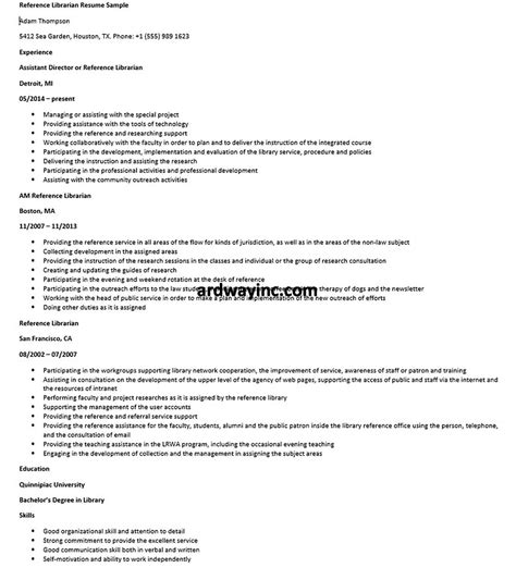 8 Amazing Resume For Librry Assistant Collegio Sanlorenzo Template