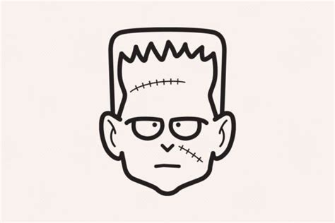 Frankenstein Face Outline Iconic Vector Graphic By Sargatal 52 Off