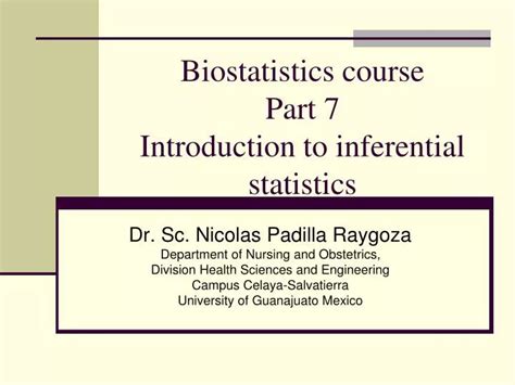 Ppt Biostatistics Course Part 7 Introduction To Inferential Statistics Powerpoint Presentation Ppt Biostatistics Course Part 7 Introduction To Inferential Statistics Powerpoint Presentation