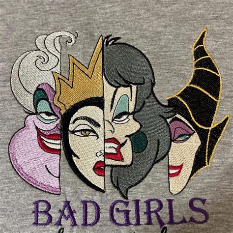Bad Girls Have More Fun Villains Embroidery Design Sassy Stitch