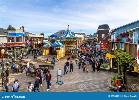 Pier 39 Stores And Carousel In Fishermans Wharf San Francisco
