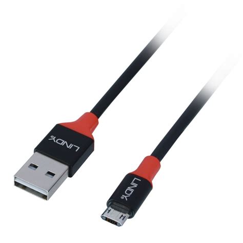 0 5m dual reversible usb 2 0 cable type a to micro b from lindy uk