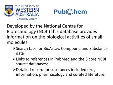 Pubchem Database Ppt
