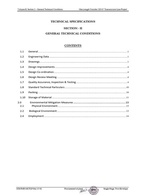 Section 2 General Technical Conditions Download Free Pdf Specification Technical Standard